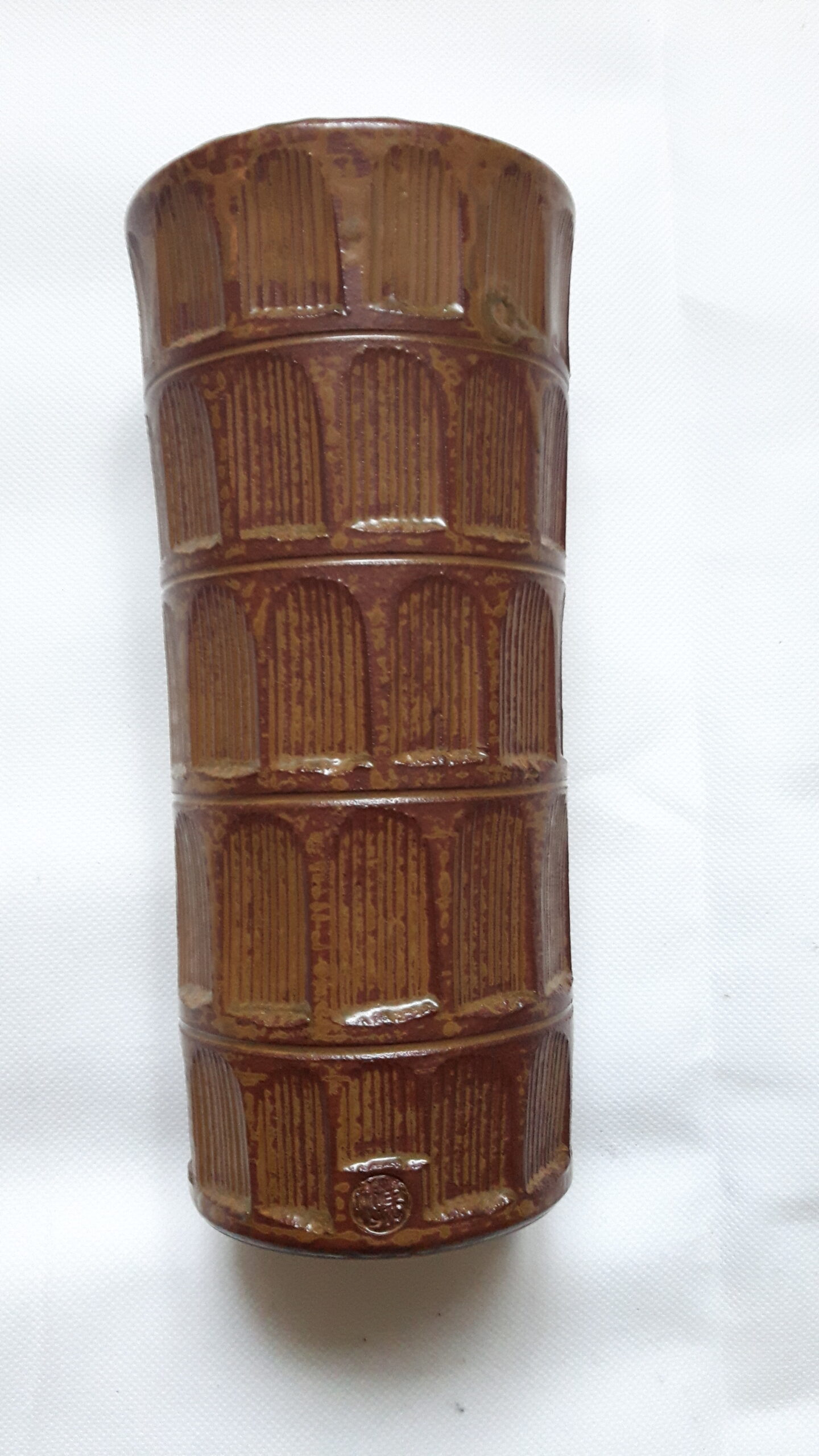 Ceramic bamboo vase with pottery mark (monogrammed) – Zygo Interiors